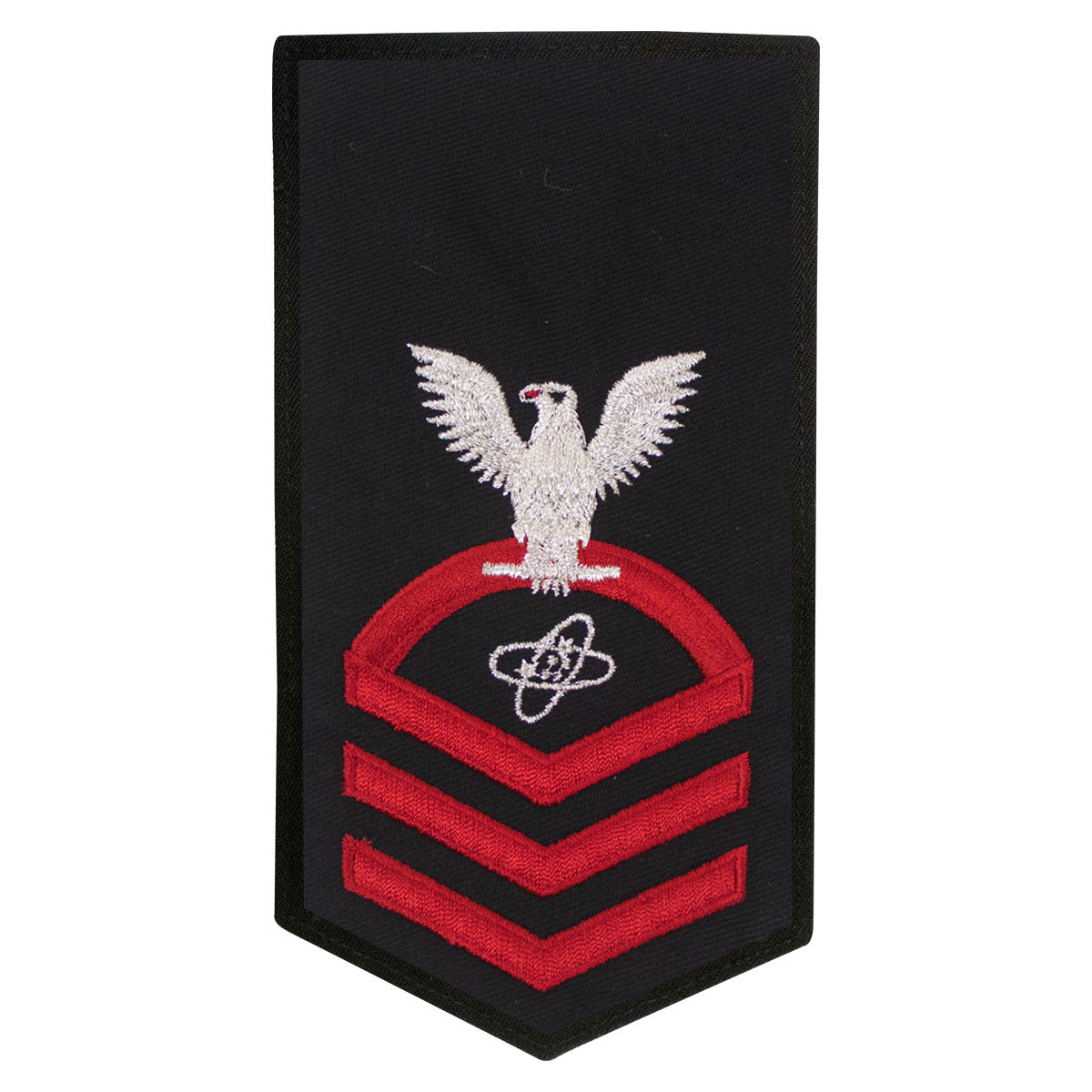 Navy E7 FEMALE Rating Badge: ET Electronics Technician - seaworthy red