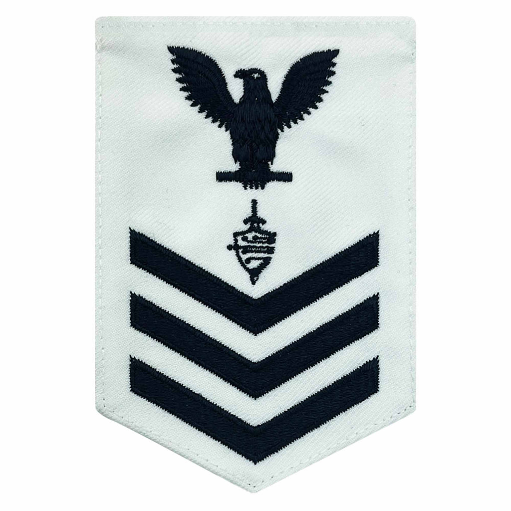 USN E-6 Blue Chevrons On White Cnt Cyber Warfare Technician Rating ...
