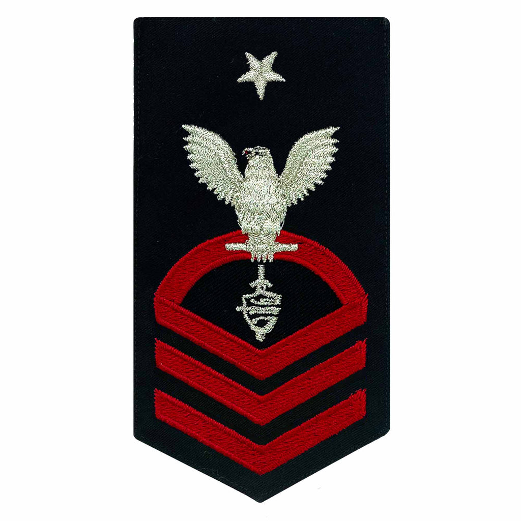 USN E-8 Seaworthy Red on Blue Cyber Warfare Technician Rating Badge ...