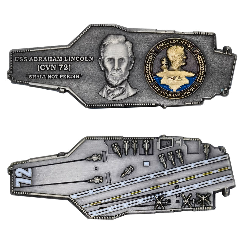 Coin: 3" USS Abraham Lincoln CVN-72 - Carrier Shape