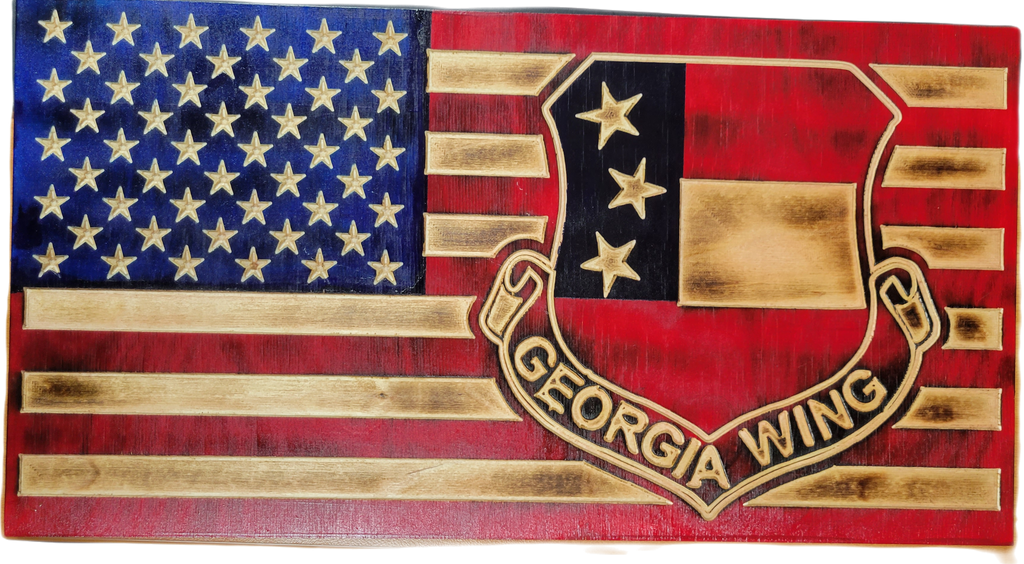 Civil Air Patrol Wooden US Flag with logo – Vanguard Industries