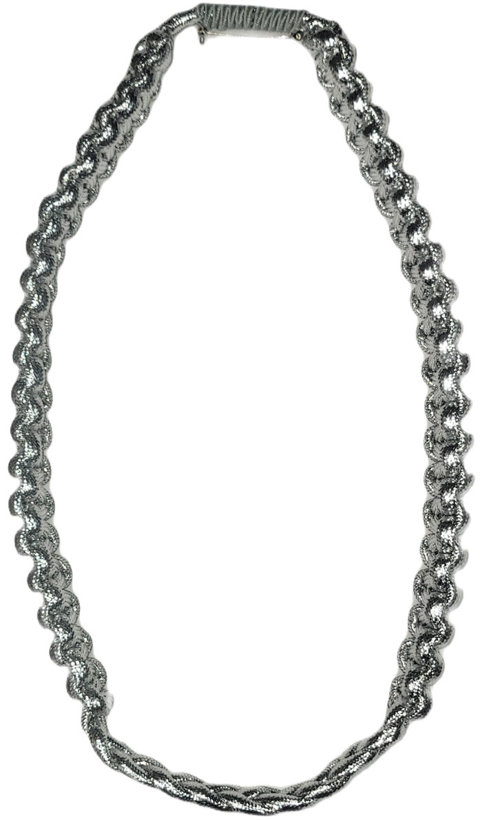 Thick Silver Nylon 2723 Interwoven Shoulder Cord