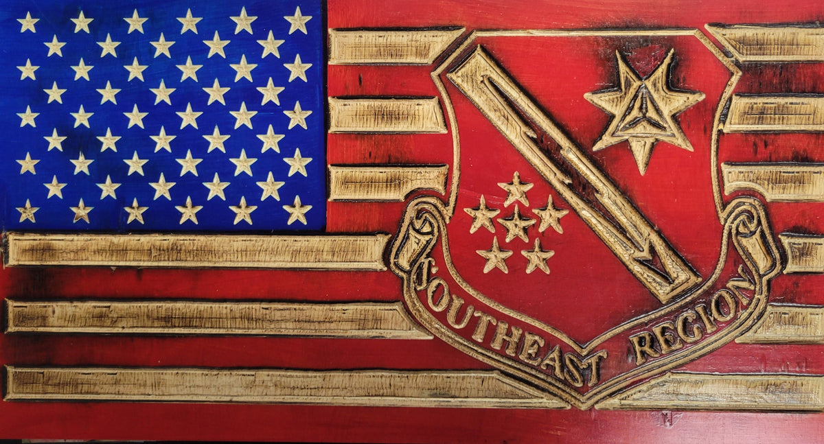 Civil Air Patrol Wooden US Flag with logo