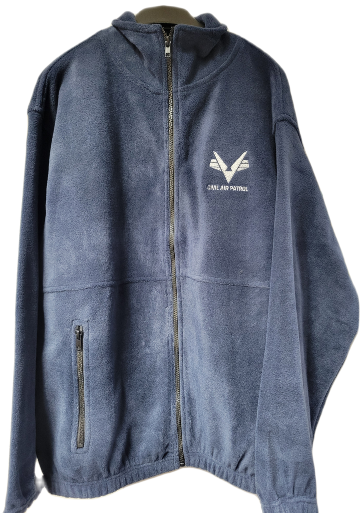 Civil Air Patrol Blue Zippered Fleece Jacket with Grey Flying V Logo ...