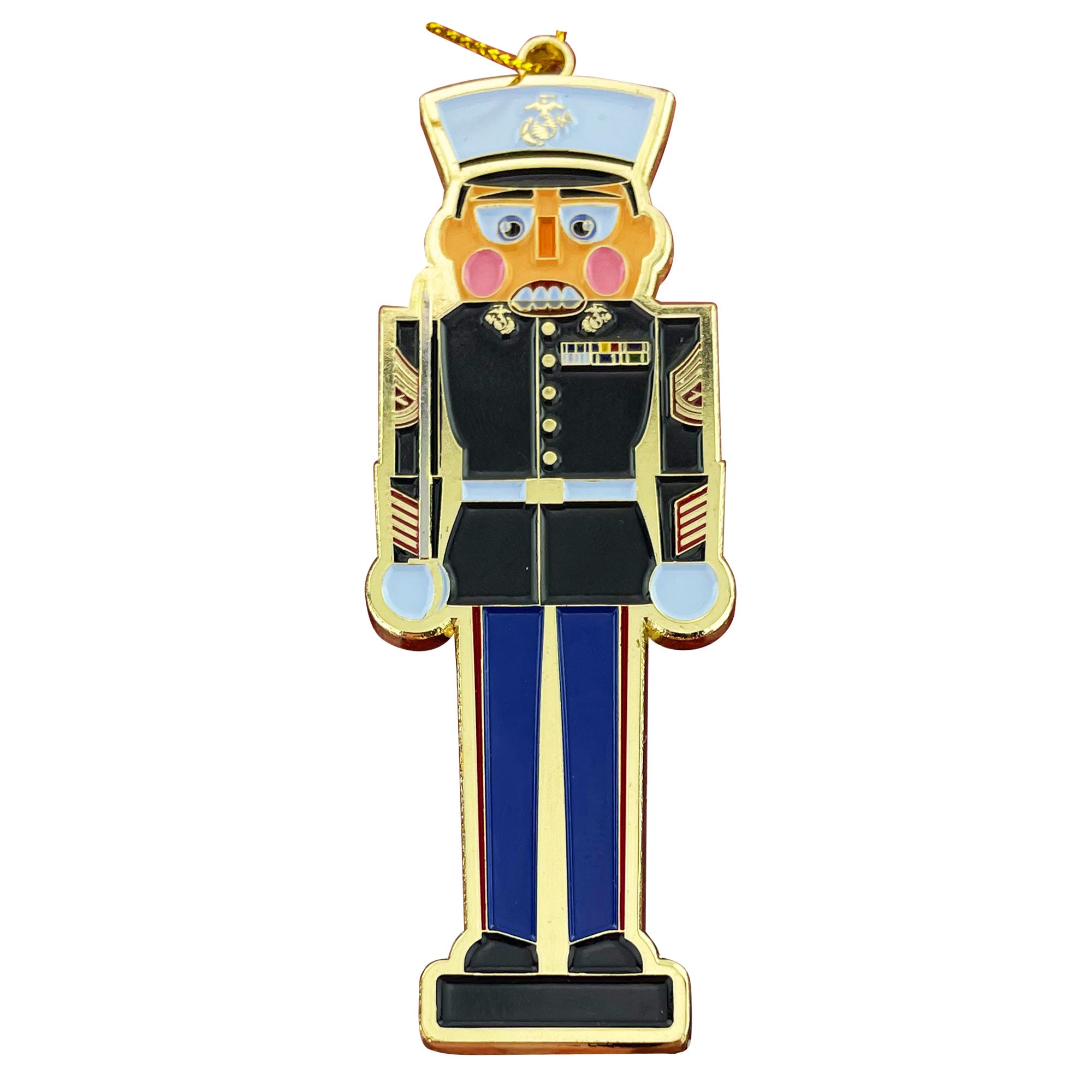 USMC Nutcracker 4" Metal Gunny with sword Enlisted