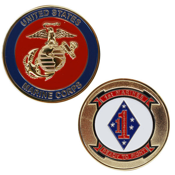 USMC Coin 1st Marines Ready to Fight