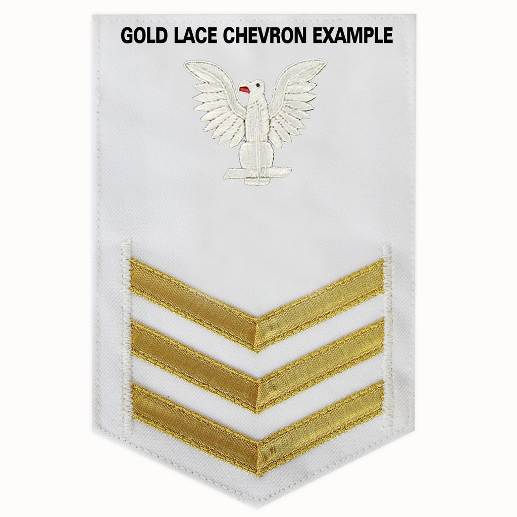 USN E-6 White Quartermaster Rating Badge – Vanguard Industries