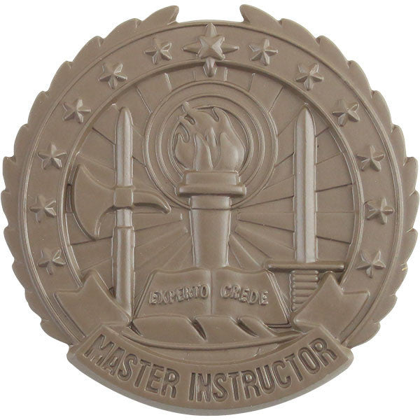 Army Identification Badge Subdued Metal: Master Instructor - Brown