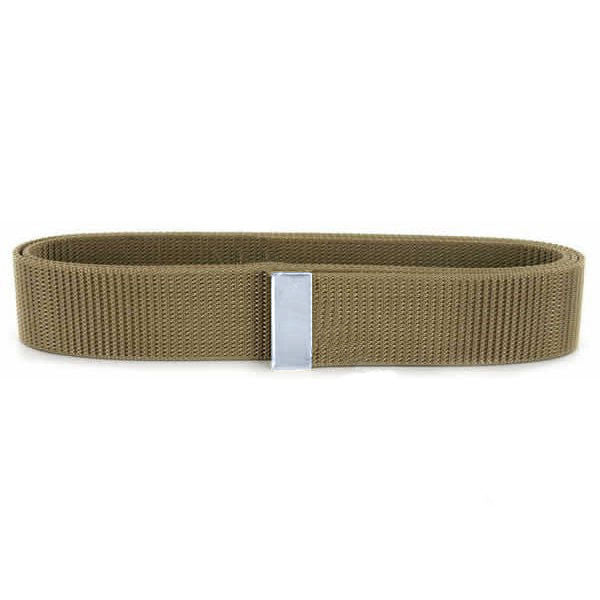 USN Male Khaki Nylon Belt with Silver Tip