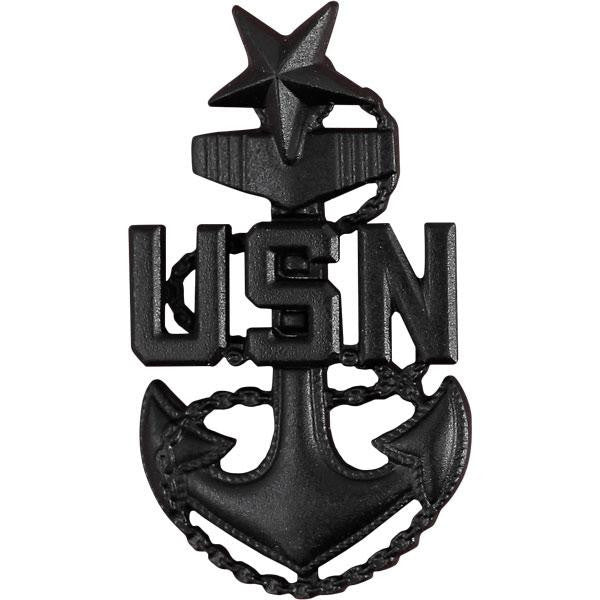 USN Black Metal E-8 Senior CPO Cap Device – Vanguard Industries