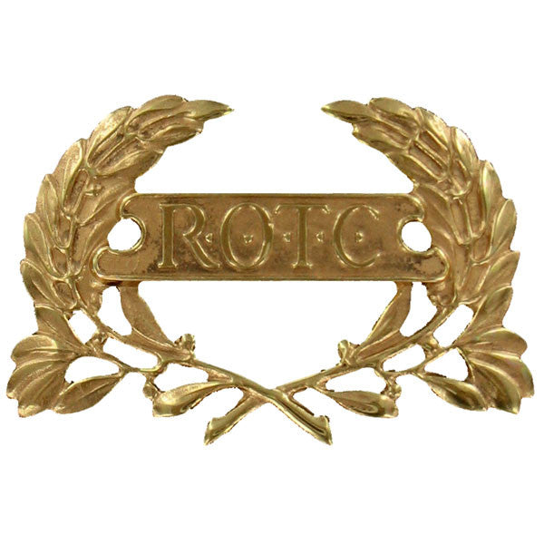 Army Gold Plated Wreath with ROTC Letters in Panel ROTC Cap Device
