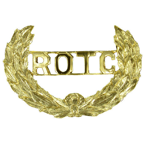 Army Screw Back Wreath with ROTC Letters Cut-Out ROTC Cap Device