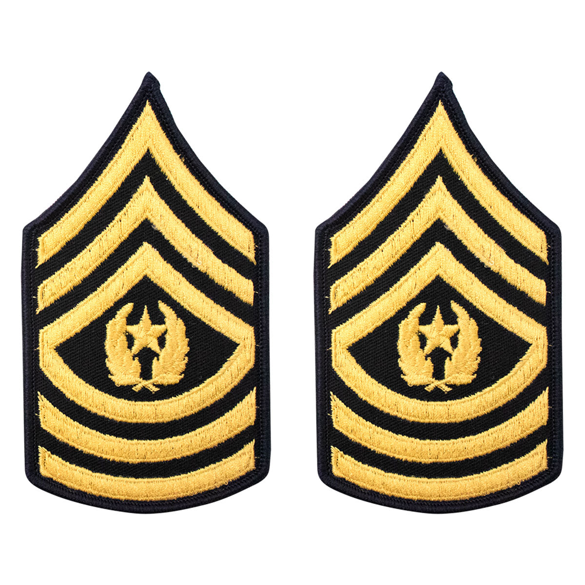 Army Female Command Sergeant Major Gold Chevron Embroidered on Blue