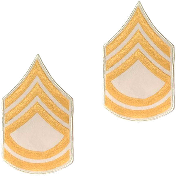 Army Male Sergeant First Class Gold Chevron Embroidered on White ...