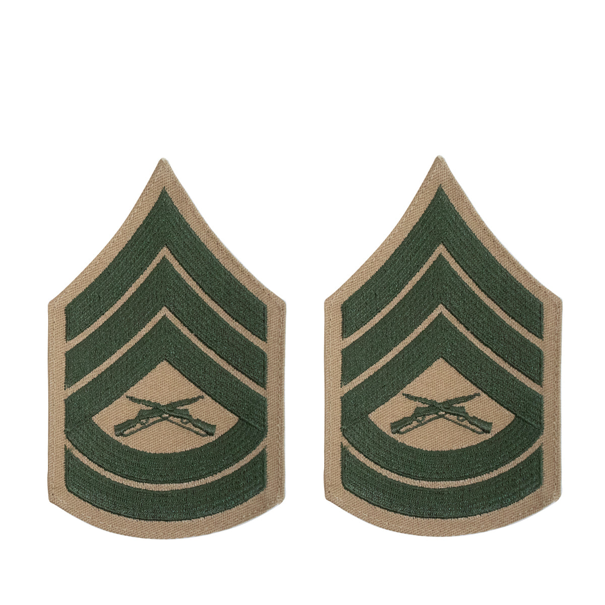 USMC Female Green on Khaki Gunnery Sergeant Chevron