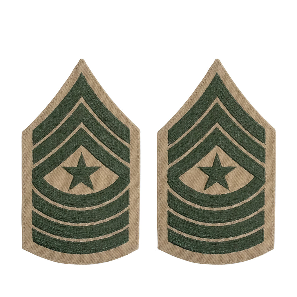 USMC Female Green Embroidered on Khaki Sergeant Major Chevron ...
