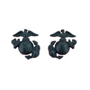 USMC Enlisted Service Collar Device Black Metal