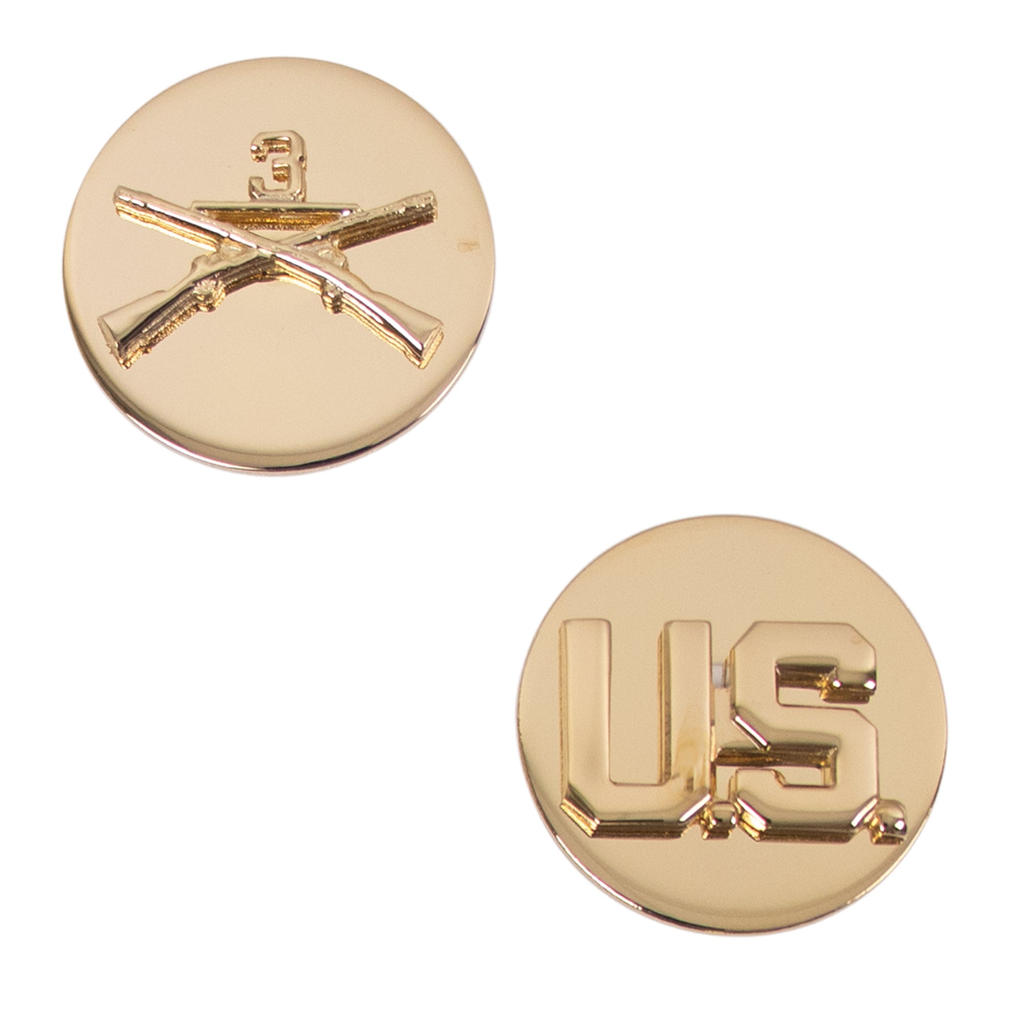 Army Enlisted Branch of Service Collar Device: U.S. and Infantry with