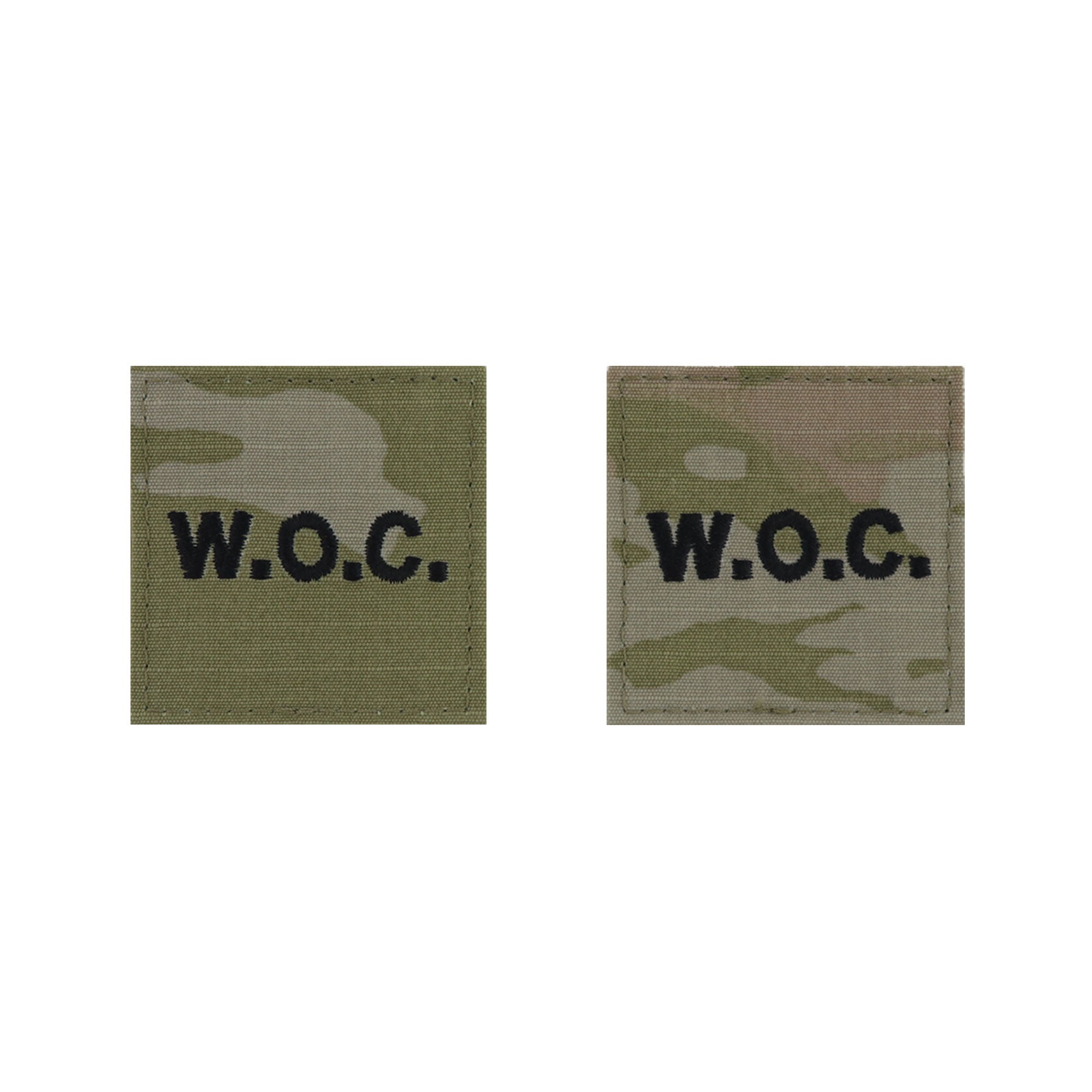 Army WOC Letters Officer Branch Insignia on OCP with Velcro