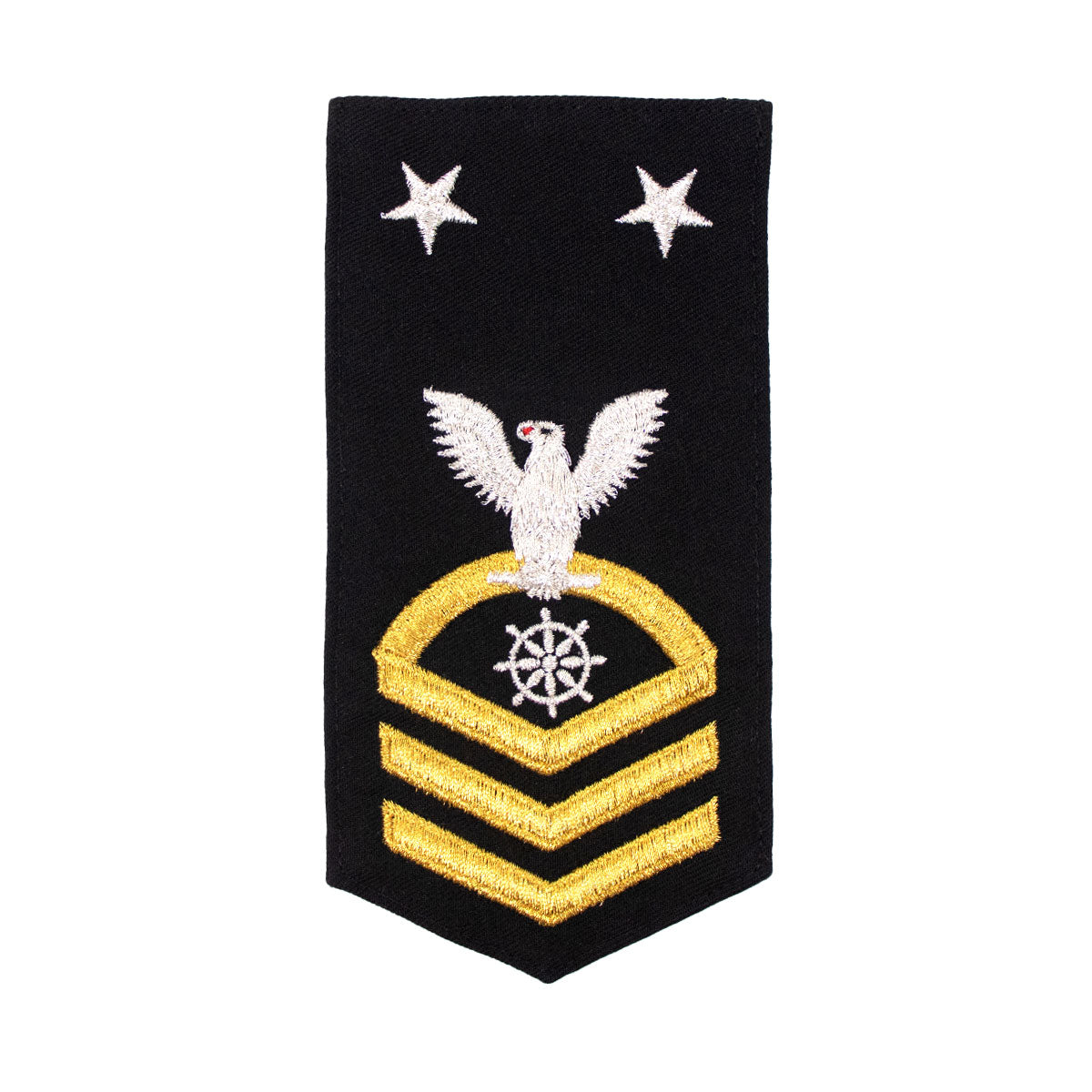 USN E-9 Seaworthy Gold on Blue QM Quartermaster Rating Badge
