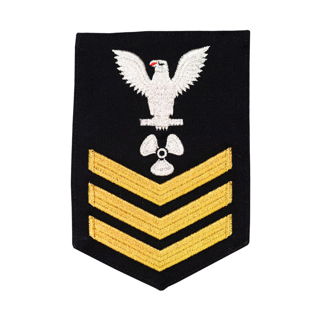 USN E-6 Blue Machinists Mate Rating Badge – Vanguard Industries