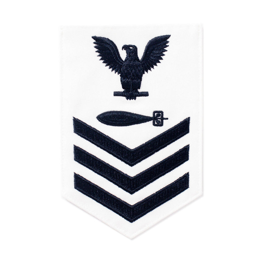 USN E-6 White Torpedoman Rating Badge – Vanguard Industries