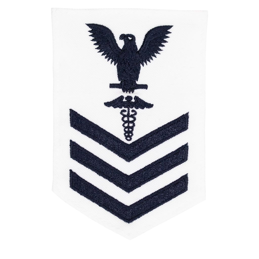 Navy E6 FEMALE Rating Badge: Hospital Corpsman - white – Vanguard ...