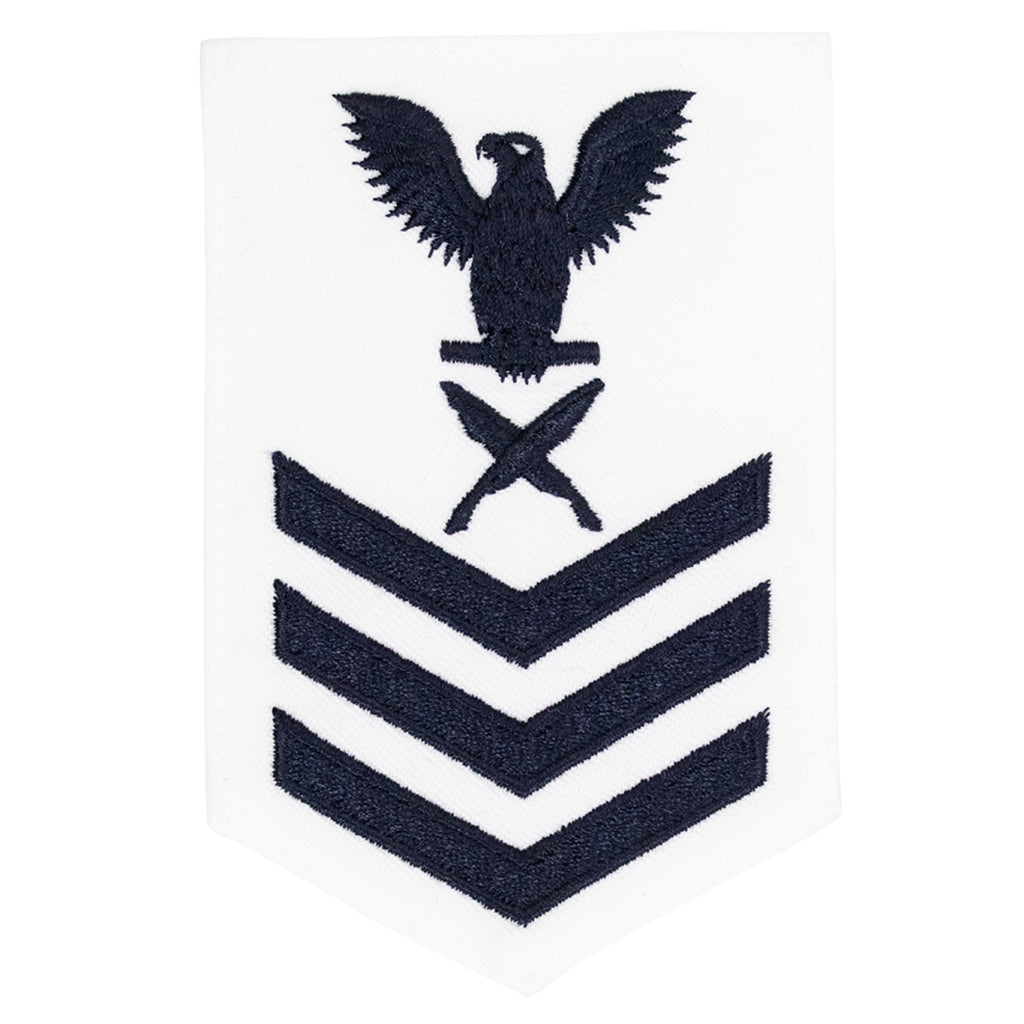Navy E6 FEMALE Rating Badge: Yeoman - white – Vanguard Industries