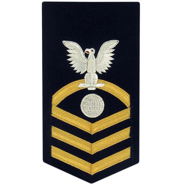 USN E-7 Vanchief on Blue Electricians Mate Rating Badge
