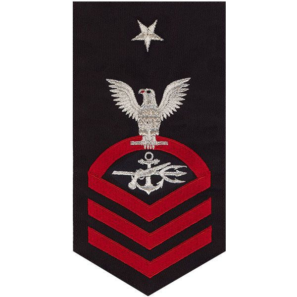 Navy E8 MALE Rating Badge: Special Warfare Operator - seaworthy red on ...