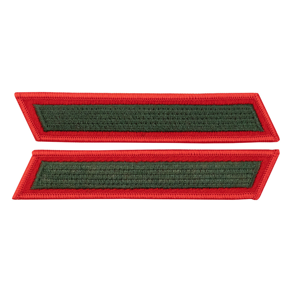 USMC Set of 1 Male Green Embroidered on Red Service Stripe