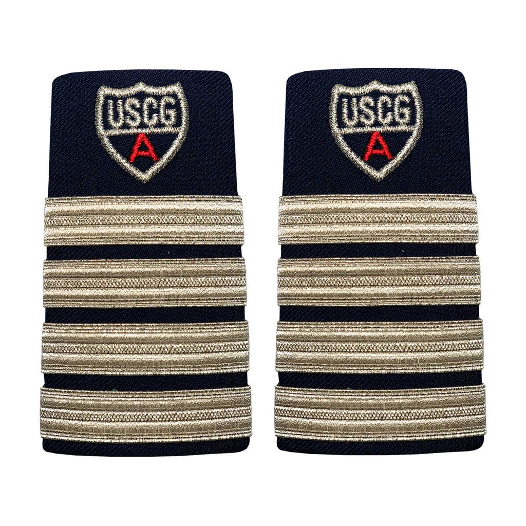 Coast Guard Auxiliary Enhanced Shoulder Board: DC (4 Stripes & Red "A ...