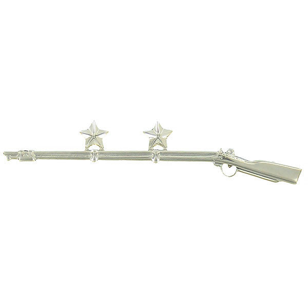 Army Silver Rifle with 2 Stars ROTC Badge