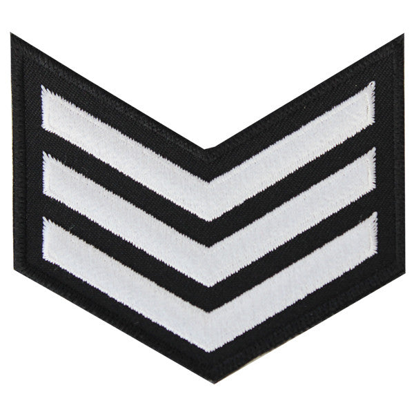 NLCC - E-3 (3 Stripes) NLCC Cadet Rating Badge Male (White on Black ...
