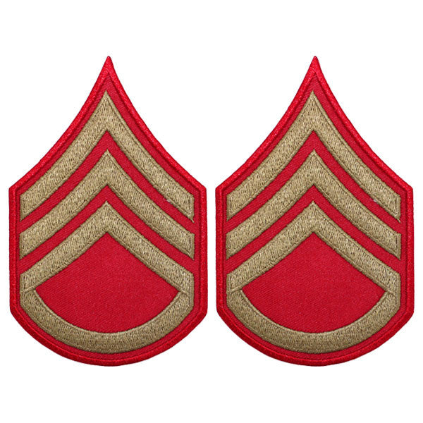 CAP WWII Stripe: Staff Sergeant (Gold on Red)