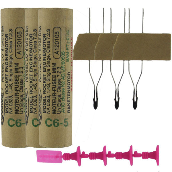 Civil Air Patrol Pack of 3 Model Rocketry C6-5 Engine