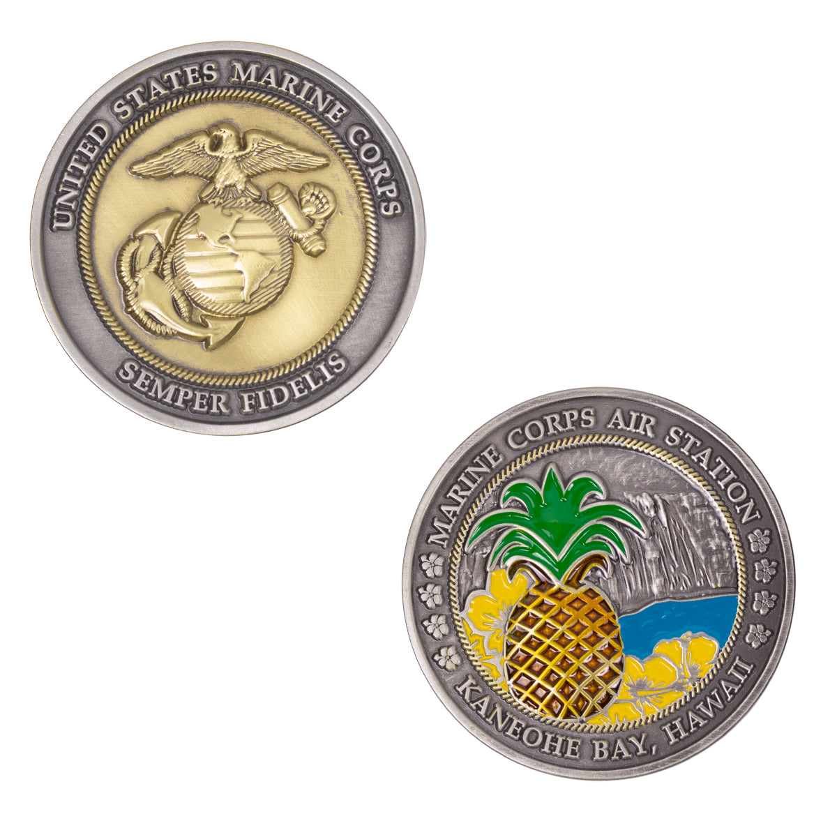 Marine Corps Coin: 2" Marine Corps Air Station Kaneohe Bay
