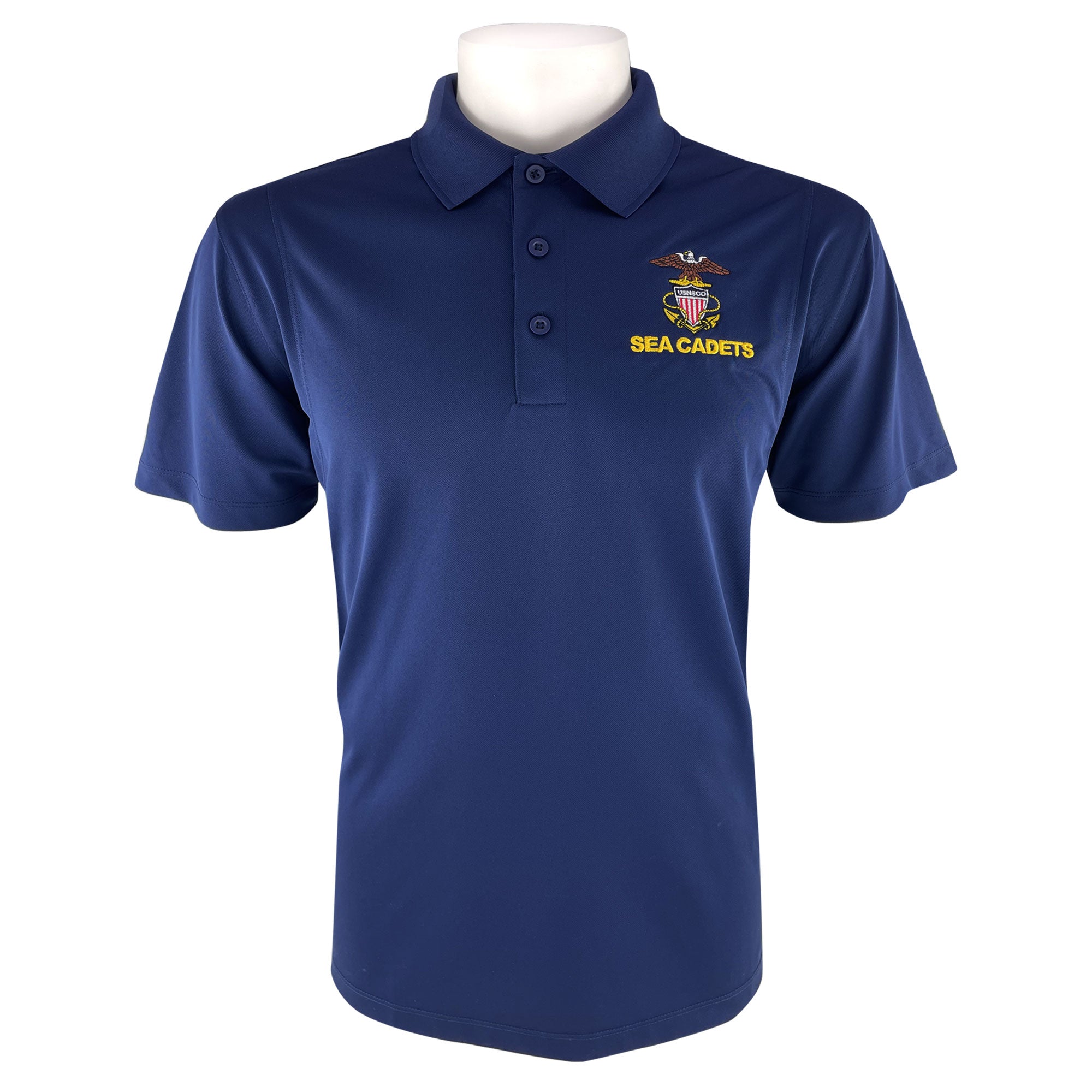Men's True Navy Blue Short Sleeve Polo Shirt Embroidered With USNSCC S
