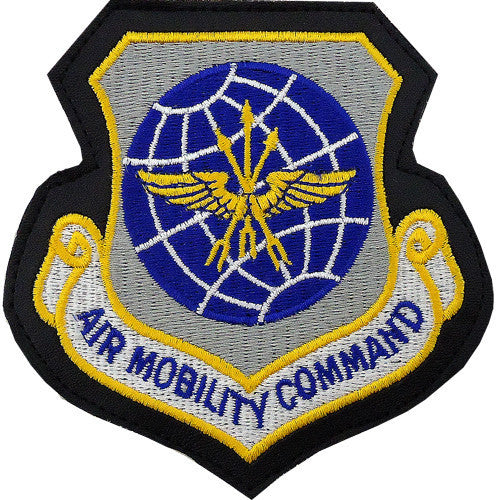 USAF Air Mobility Command Full Color Leather Patch with Hook Closure